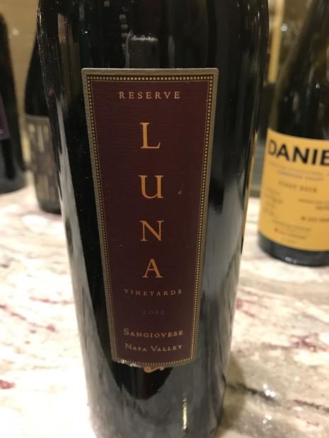 2012 Luna Vineyards Sangiovese Reserve, USA, California, Napa Valley ...