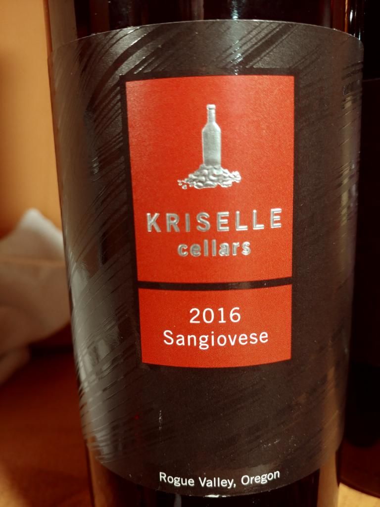 2016 Kriselle Cellars Sangiovese, USA, Oregon, Southern Oregon, Rogue ...