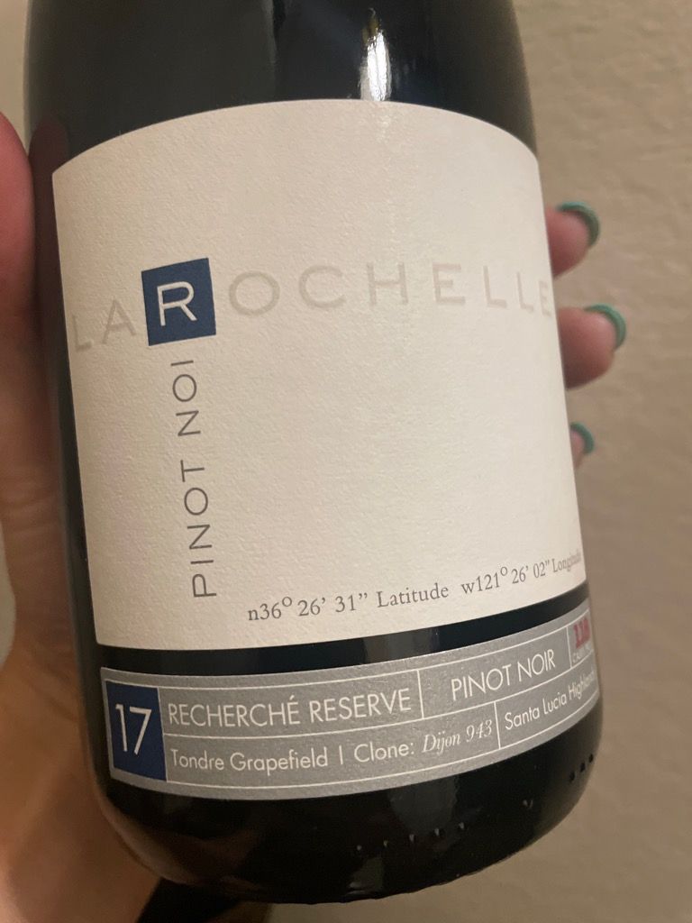 2017 La Rochelle Pinot Noir Tondré Grapefield - Clone 943, USA ...