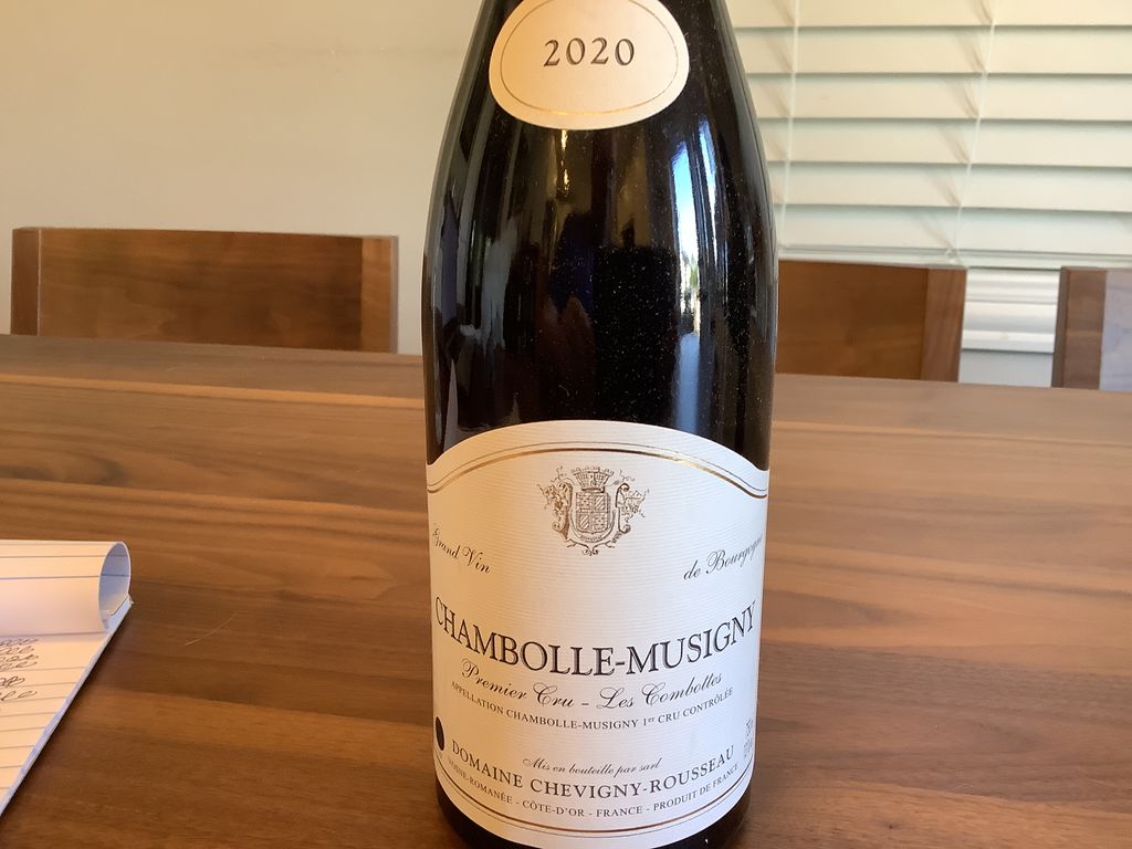 2020 Domaine Chevigny-Rousseau Chambolle-Musigny 1er Cru Les Combottes ...