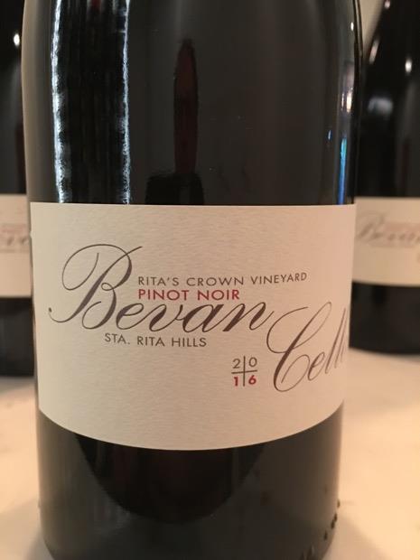 2016 Bevan Cellars Pinot Noir Rita's Crown Vineyard Sta. Rita Hills ...