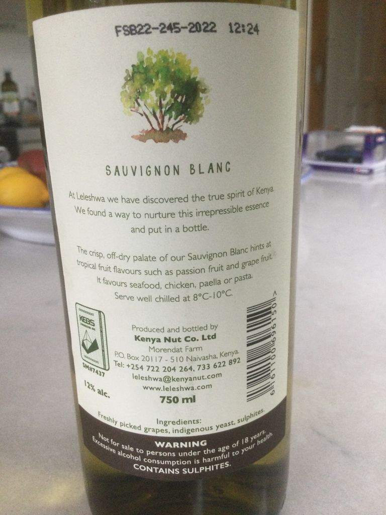 2022 Leleshwa Sauvignon Blanc, Kenya - CellarTracker