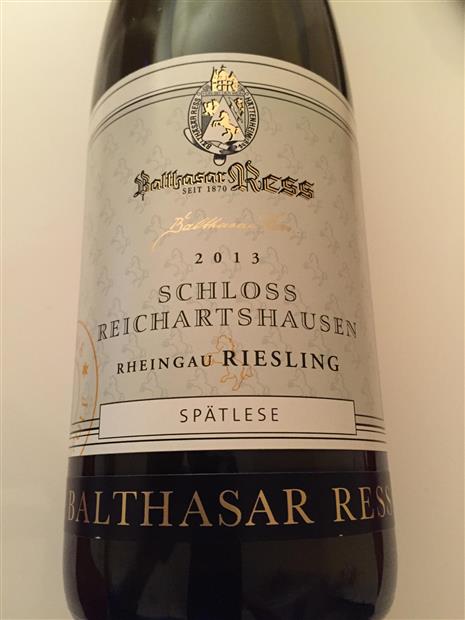 2013 Balthasar Ress Schloss Reichartshausen Riesling Spätlese, Germany ...