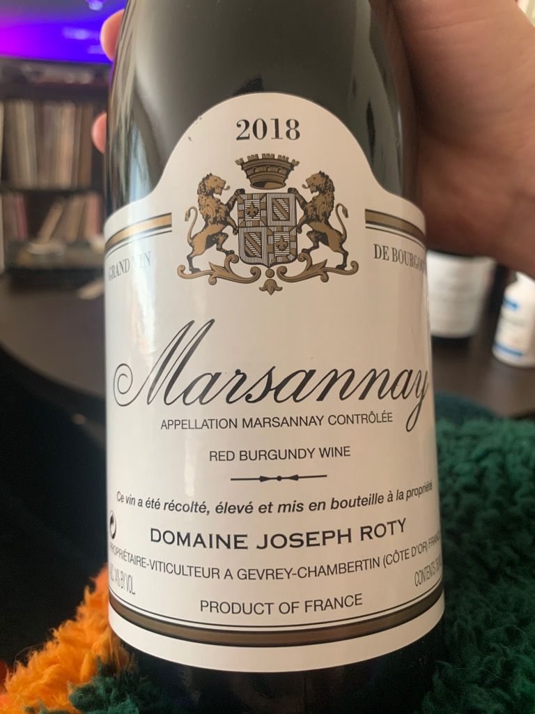 2018 Domaine Joseph Roty Marsannay, France, Burgundy, Côte de Nuits ...