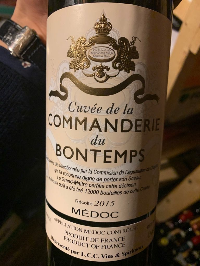 2015 Cuvée de la Commanderie du Bontemps, France, Bordeaux, Médoc ...