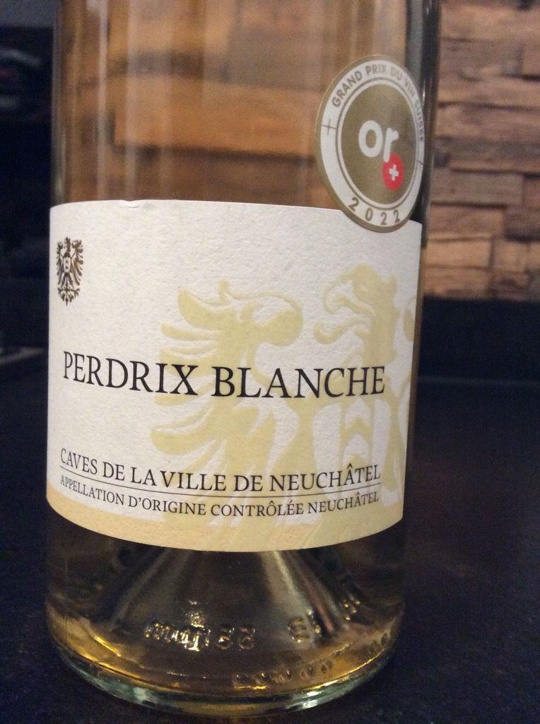 2021 Caves de la Ville de Neuchâtel Perdrix Blanche, Switzerland, Three ...