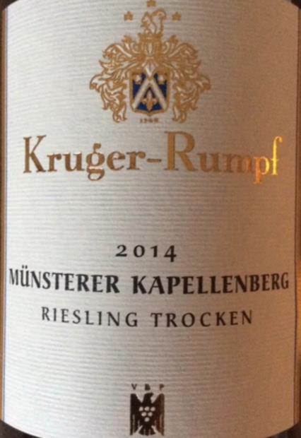 2014 Kruger-Rumpf Münsterer Kapellenberg Riesling trocken, Germany, Nahe - CellarTracker