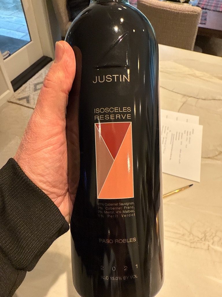 2021 Justin Vineyards & Winery Isosceles Reserve, USA, California ...