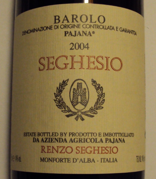 2004 Renzo Seghesio Barolo Ginestra, Italy, Piedmont, Langhe, Barolo ...