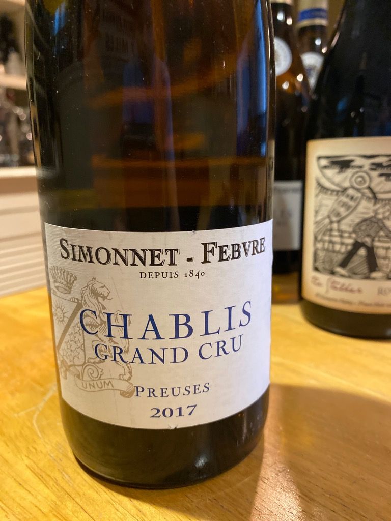 2016 Simonnet-Febvre Chablis Grand Cru Les Preuses, France, Burgundy ...