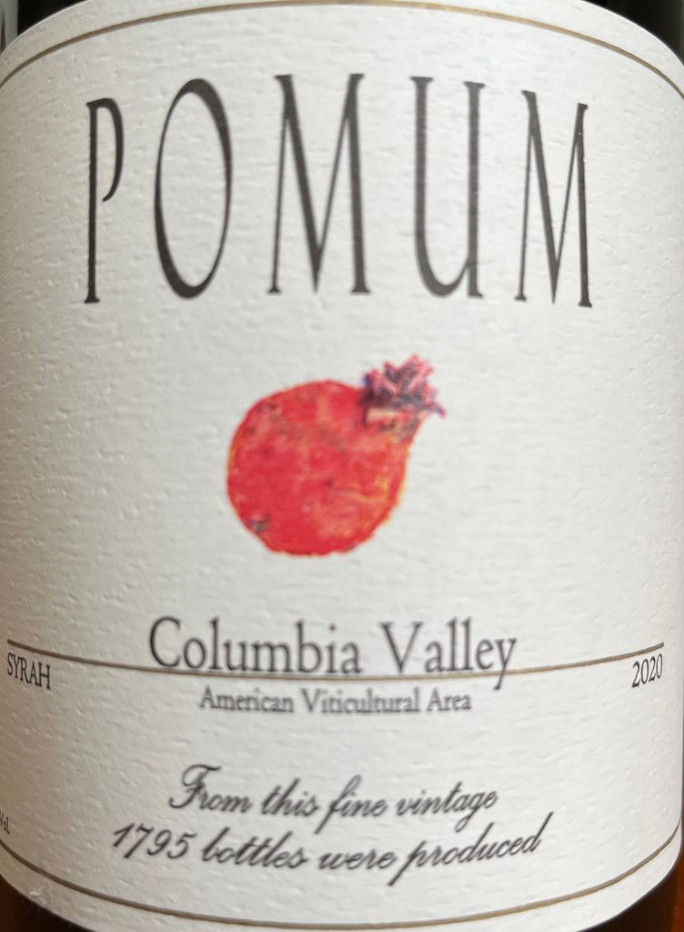 2020 Pomum Cellars Syrah, USA, Washington, Columbia Valley - CellarTracker