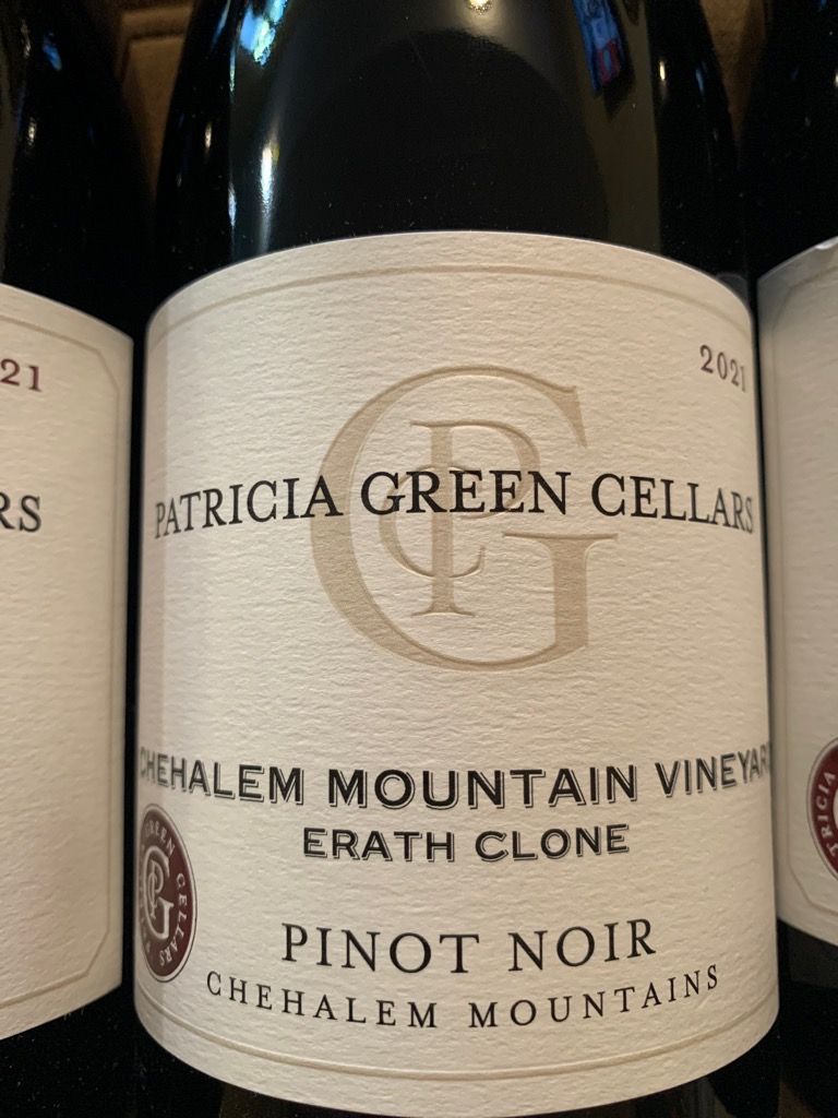 2021 Patricia Green Cellars Pinot Noir Erath Clone Chehalem Mountain ...