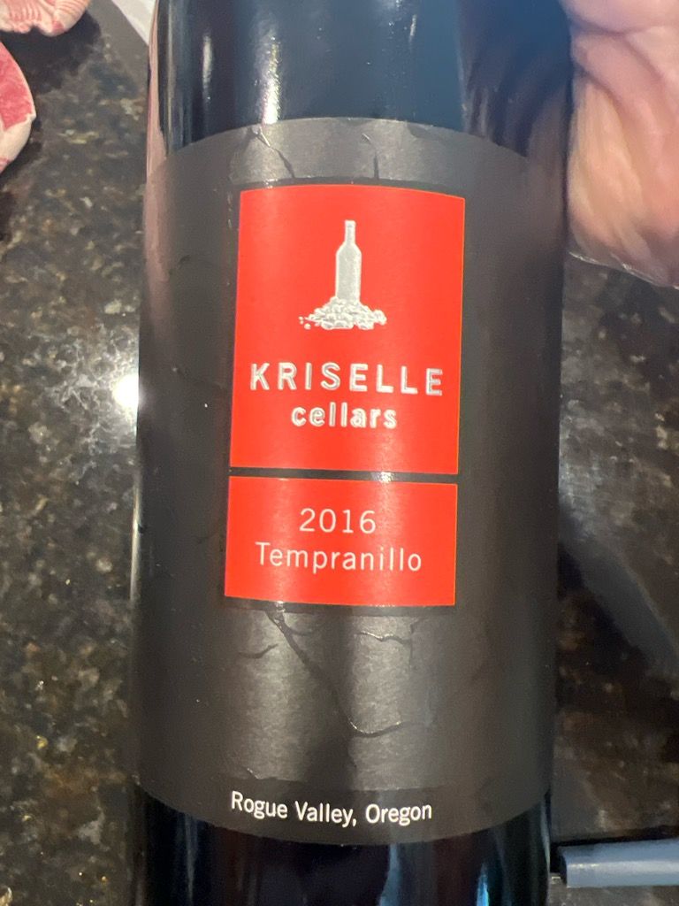2016 Kriselle Cellars Tempranillo, USA, Oregon, Southern Oregon, Rogue ...