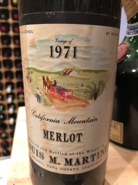 1971 Louis M. Martini Merlot, USA, California, Napa / Sonoma, Carneros ...