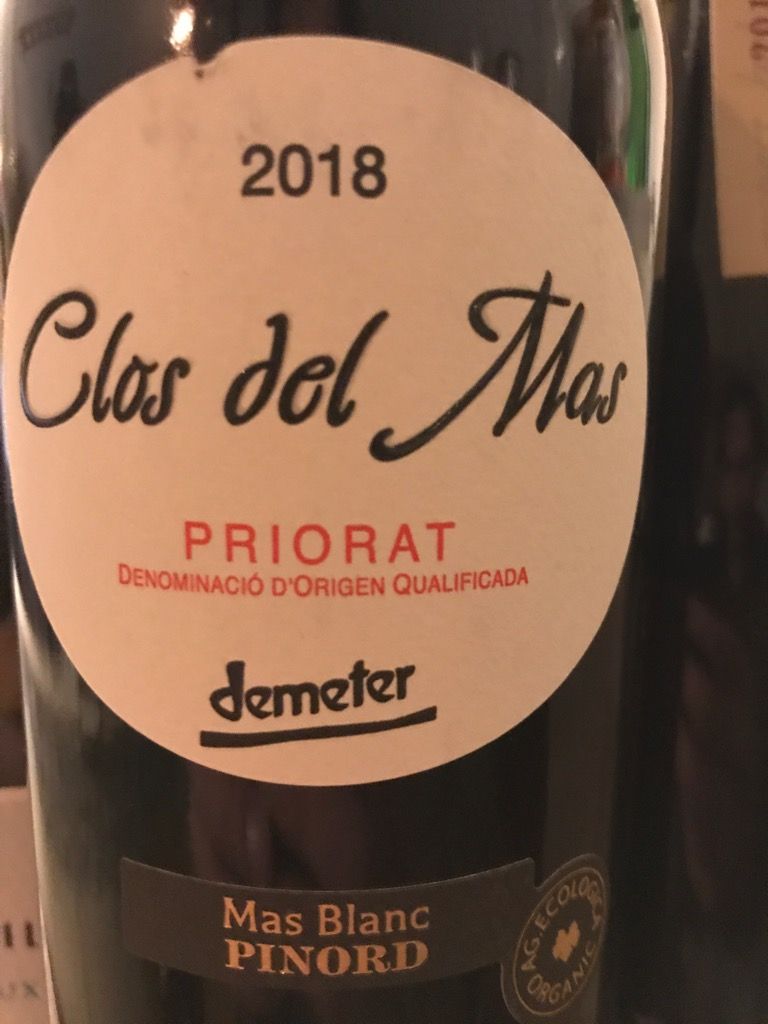 2018 Bodegas Pinord Priorat Clos del Mas, Spain, Catalunya, Priorat ...