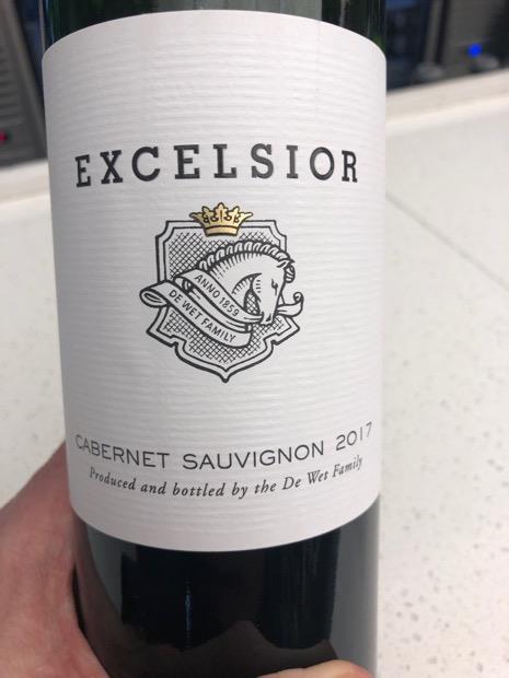 2017 Excelsior Cabernet Sauvignon, South Africa, Breede River Valley ...