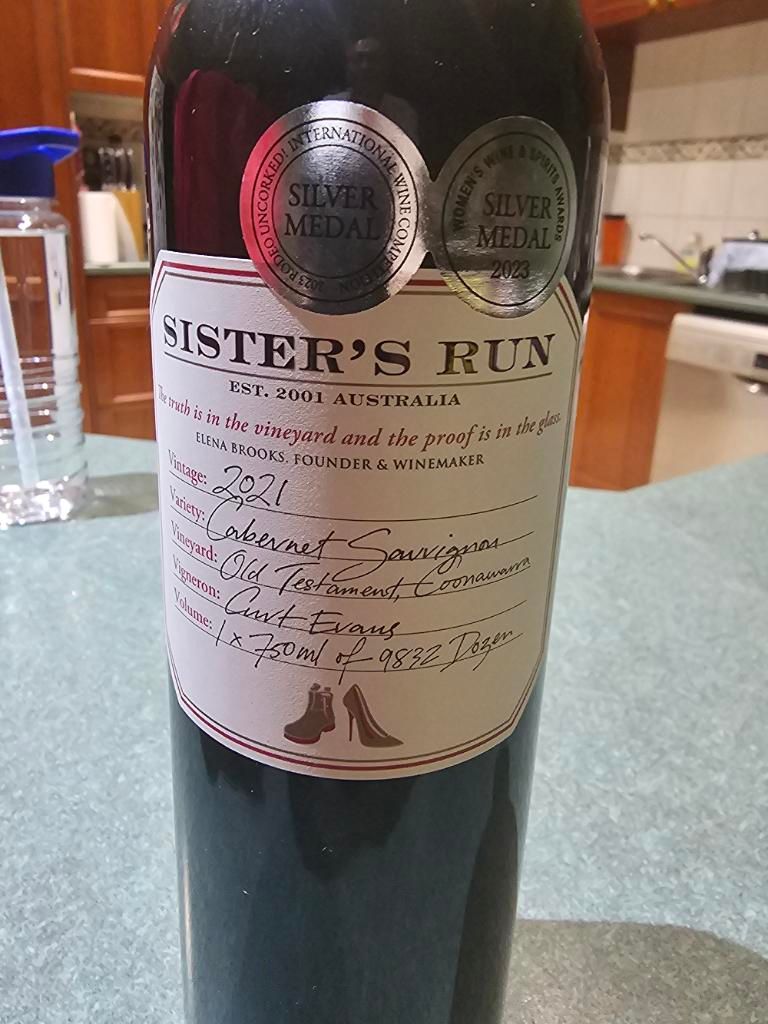 2021 Sister's Run Cabernet Sauvignon Old Testament, Australia, South ...