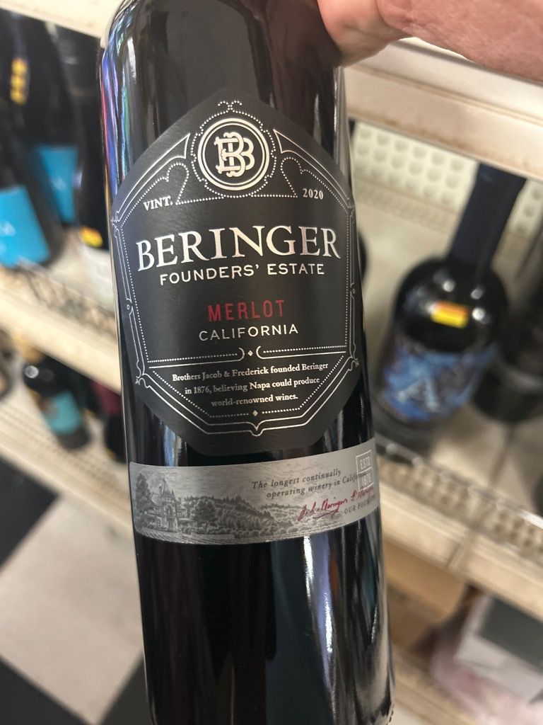 2020 Beringer Vineyards Merlot Founders' Estate, USA, California ...