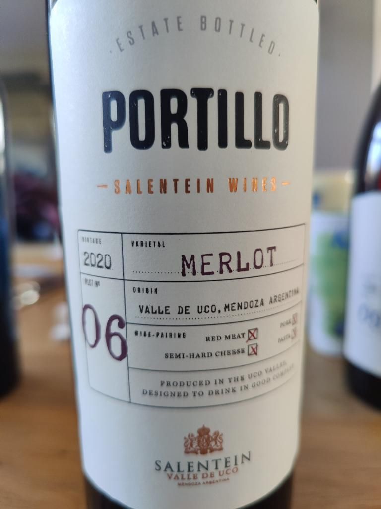 2022 Bodegas Salentein Merlot El Portillo, Argentina, Mendoza, Valle de ...