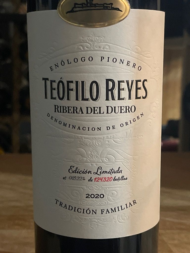 2022 Bodegas Reyes Ribera del Duero Teofilo Reyes Edicion Limitada ...