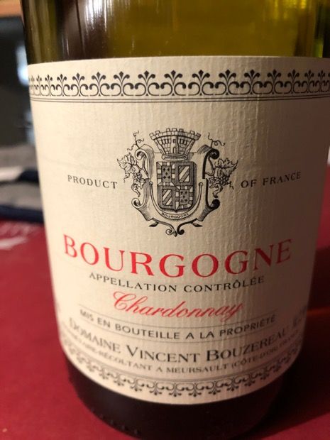 2016 Vincent Bouzereau Bourgogne Blanc, France, Burgundy, Bourgogne ...