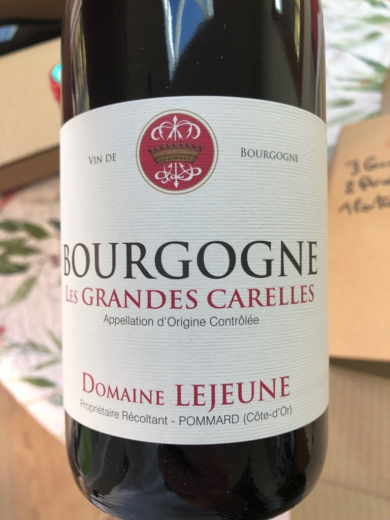 2021 Domaine Lejeune Bourgogne Les Grandes Carelles, France, Burgundy ...