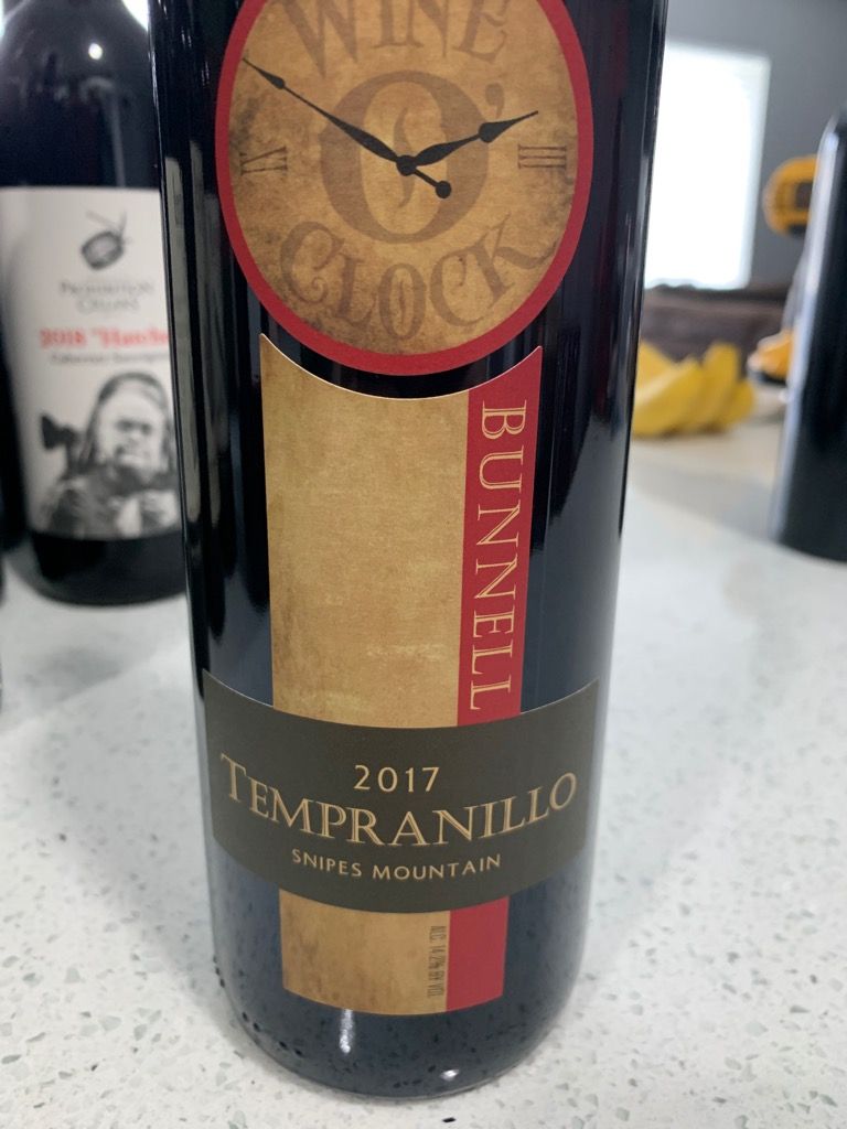 2017 Bunnell Family Cellars Tempranillo, USA, Washington, Columbia ...