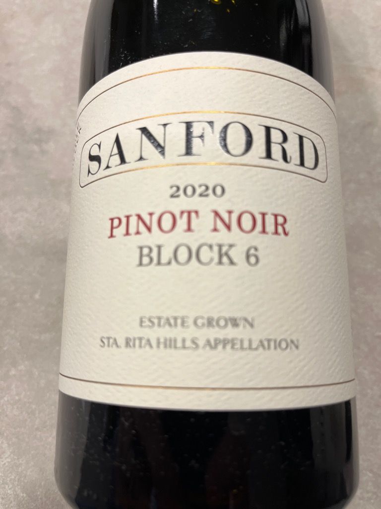 2020 Sanford Pinot Noir Block 6 Sanford & Benedict Vineyard, USA ...