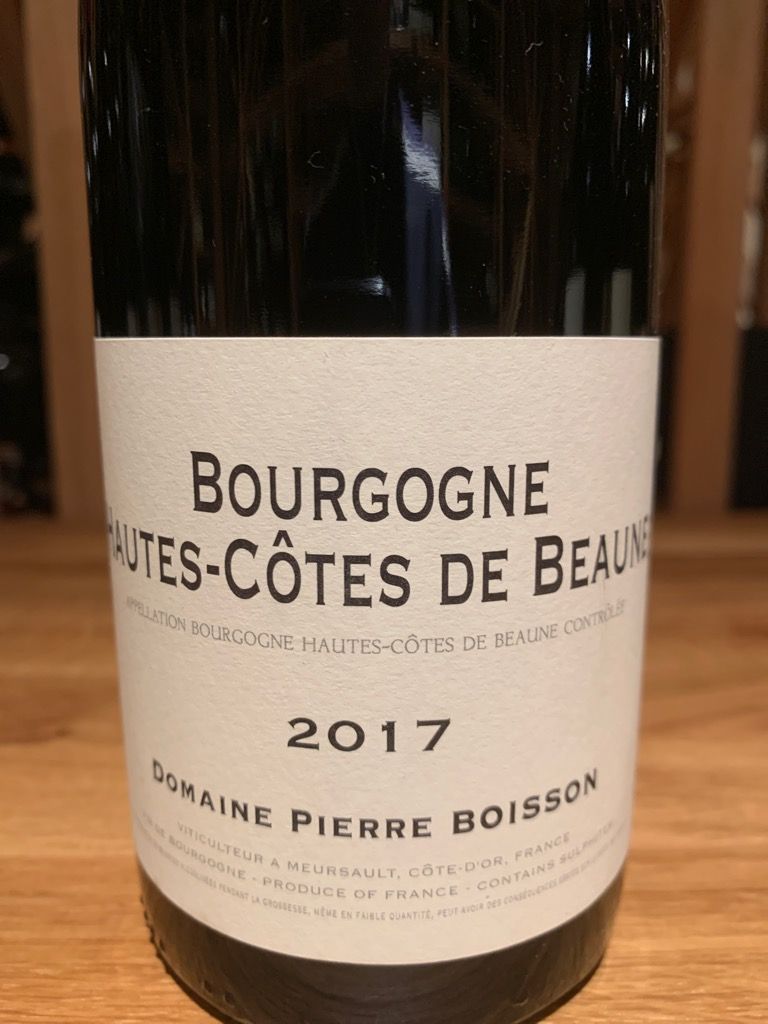 2017 Pierre Boisson Bourgogne Hautes-Côtes de Beaune Rouge, France ...