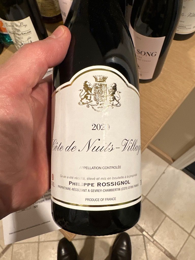 2020 Philippe Rossignol Côte de Nuits Villages, France, Burgundy, Côte de Nuits, Côte de Nuits ...