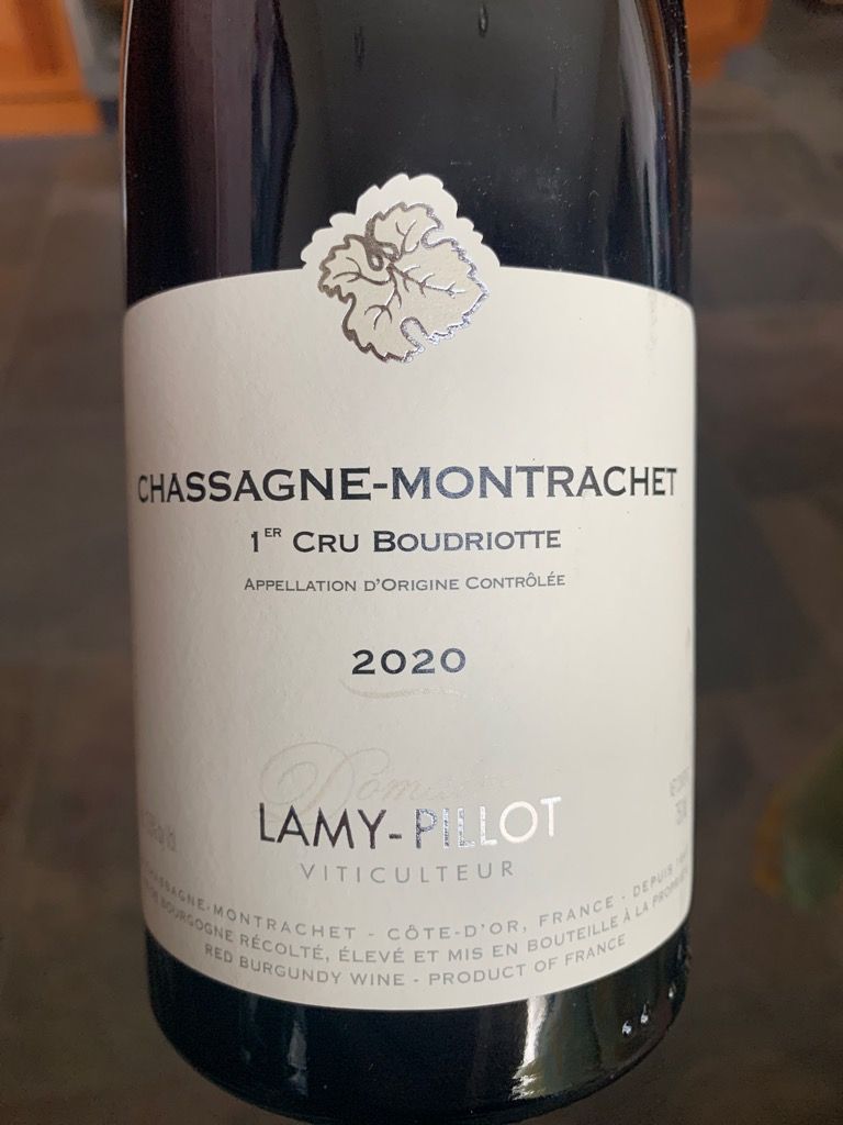 2020 Domaine Lamy-Pillot Chassagne-Montrachet 1er Cru La Boudriotte ...
