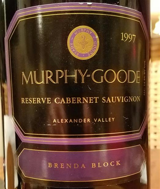 1997 Murphy-Goode Cabernet Sauvignon Reserve Brenda Block, USA ...