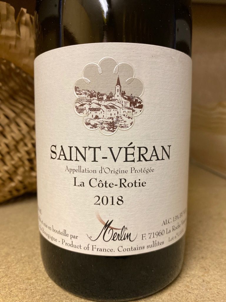 2018 Domaine Merlin Saint Véran La Côte Rôtie, France, Burgundy ...