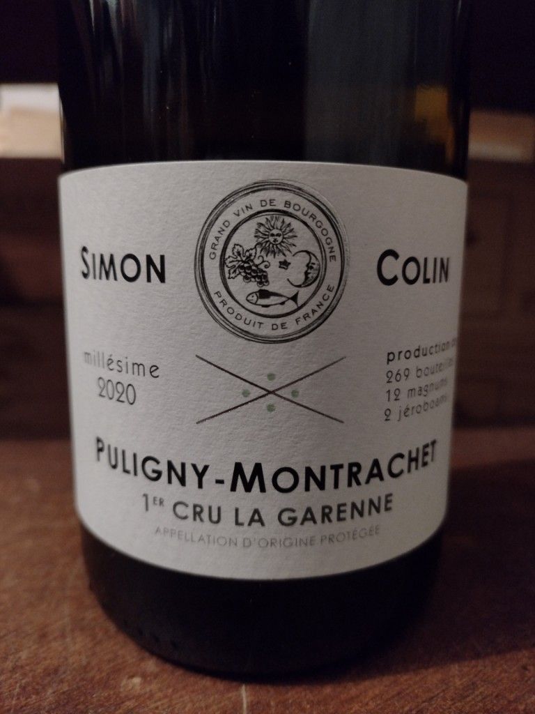 2020 Simon Colin Puligny-Montrachet 1er Cru La Garenne, France ...