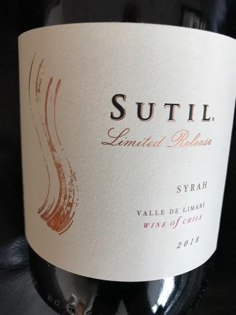 2020 Viña Sutil Syrah Limited Release Special Reserve, Chile, Rapel ...