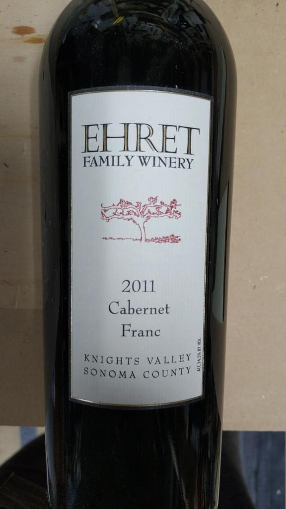 2011 Ehret Family Winery Cabernet Franc, USA, California, Sonoma County ...