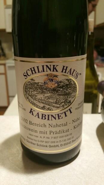 2002 Schlink Haus Riesling Kabinett, Germany, Nahe - CellarTracker
