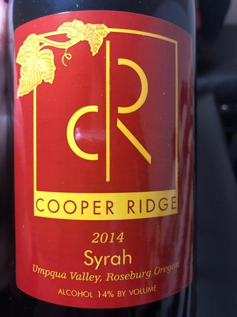 2014 Cooper Ridge Vineyard Syrah, USA, Oregon, Southern Oregon, Umpqua ...