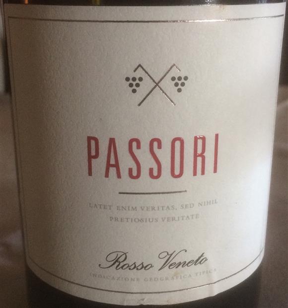 2016 Passori Rosso Veneto IGT, Italy, Veneto, Veneto IGT - CellarTracker