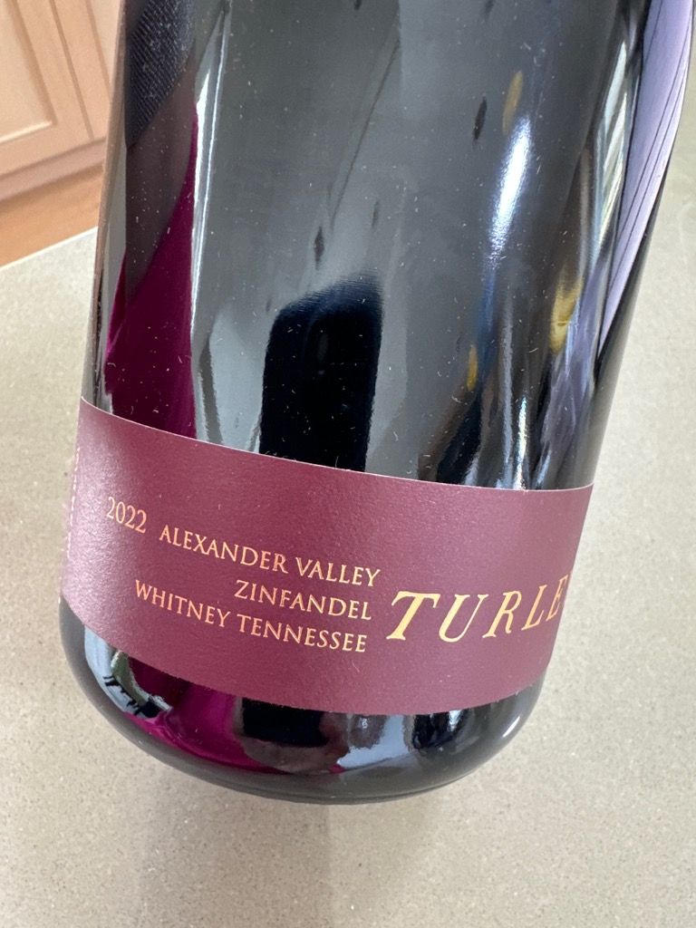2022 Turley Zinfandel Whitney Tennessee Vineyard, USA, California ...