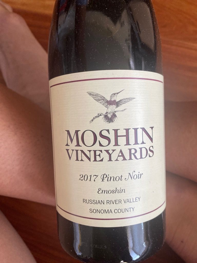 2017 Moshin Vineyards Pinot Noir Emoshin, USA, California, Sonoma ...