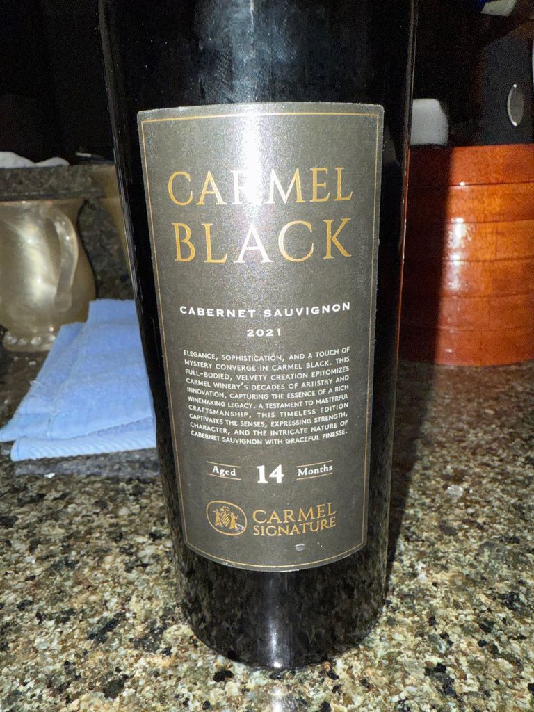 2021 Carmel Cabernet Sauvignon Carmel Black, Israel, Galilee, Golan Heights - CellarTracker