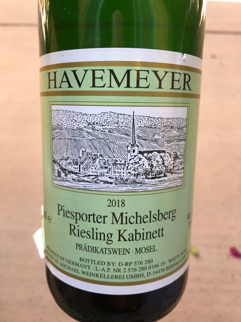 2018 Havemeyer Piesporter Michelsberg Riesling Kabinett, Germany, Mosel ...