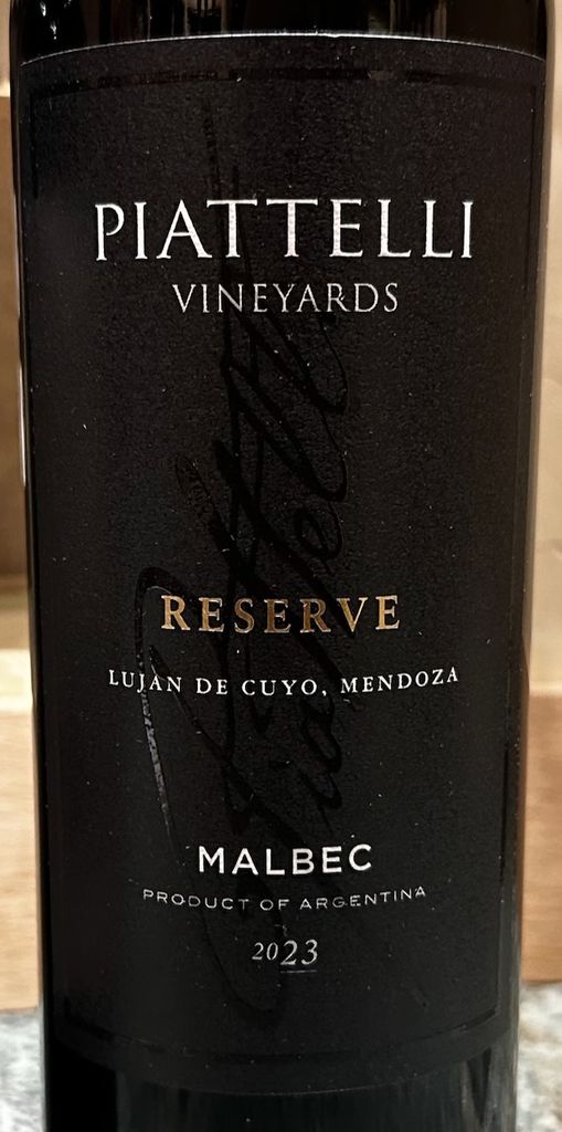 2023 Piattelli Vineyards Malbec Reserve Lujan de Cuyo, Argentina ...