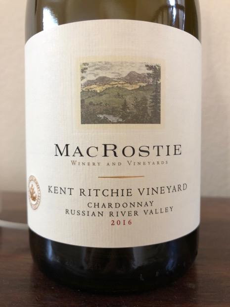 2016 MacRostie Chardonnay Kent Ritchie Vineyard, USA, California ...