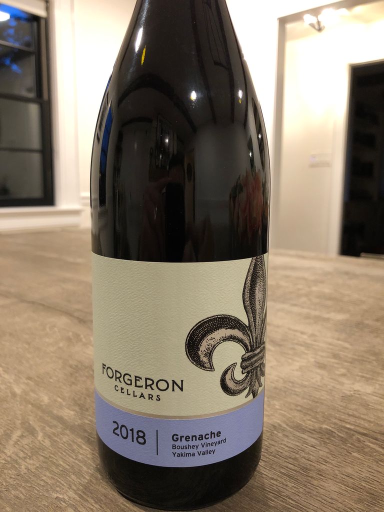 2018 Forgeron Cellars Grenache Boushey Vineyard, USA, Washington ...