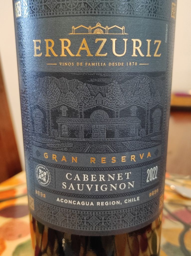 2022 Errazuriz Cabernet Sauvignon Aconcagua Cuvée Gran Reserva, Chile ...