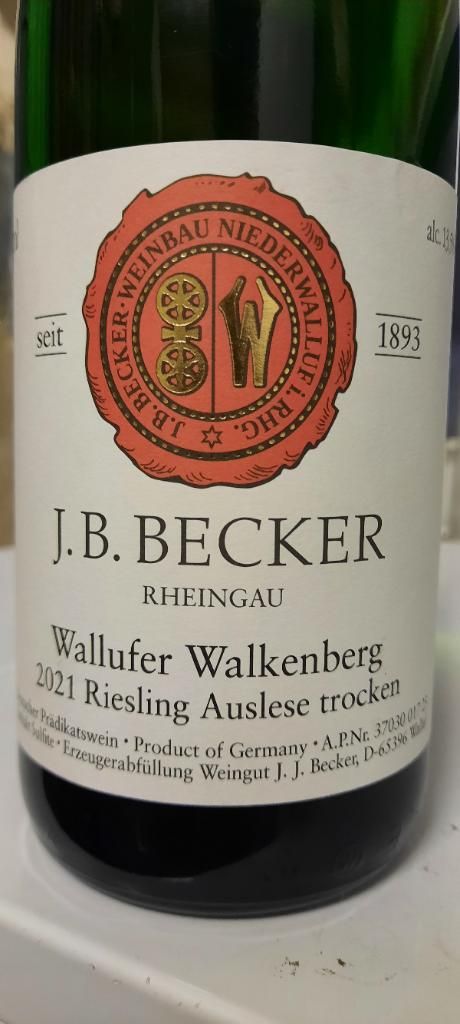 2022 J.B. Becker Wallufer Walkenberg Riesling Auslese trocken, Germany ...