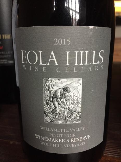 2015 Eola Hills Wine Cellars Pinot Noir Reserve Wolf Hill 667, USA ...