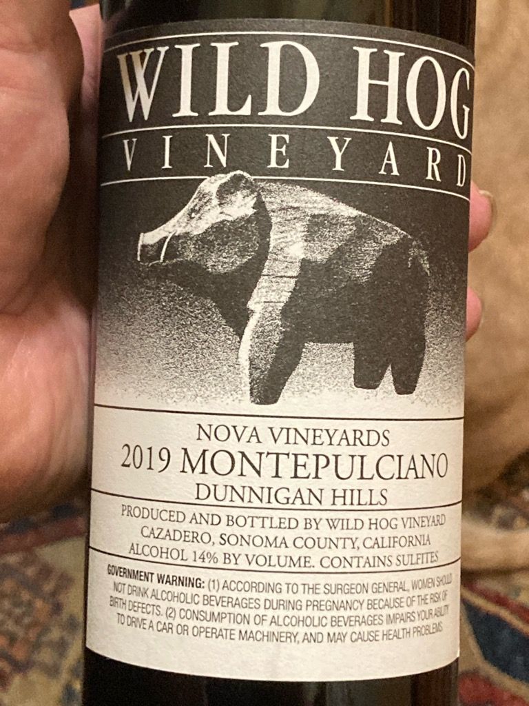 2019 Wild Hog Vineyard Montepulciano Nova Vineyards, USA, California, Central Valley, Dunnigan ...